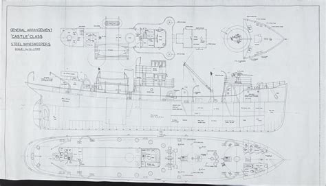 Plans General Arrangement Castle Class Steel Minesweepers New