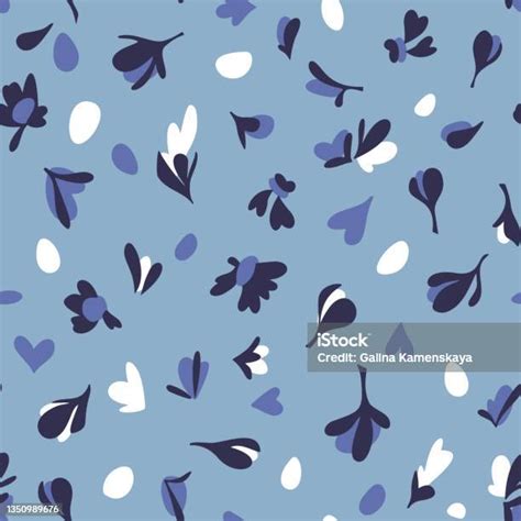 봄 꽃 원활한 패턴 양식에 일치시키는 목초지 데이지 꽃과 잎을 형성하는 브러시 스트로크 간단한 기하학적 모양 그리기 스케치 자연 모티프 0명에 대한 스톡 벡터 아트 및 기타