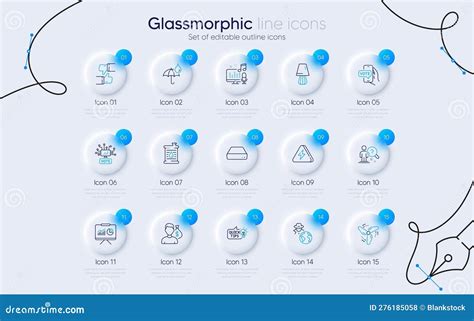 Set Of Search Employee Lightning Bolt And Mini Pc Line Icons For Web App Pictogram Icon