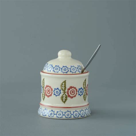 Jam Pot Small Victorian Floral Brixton Pottery