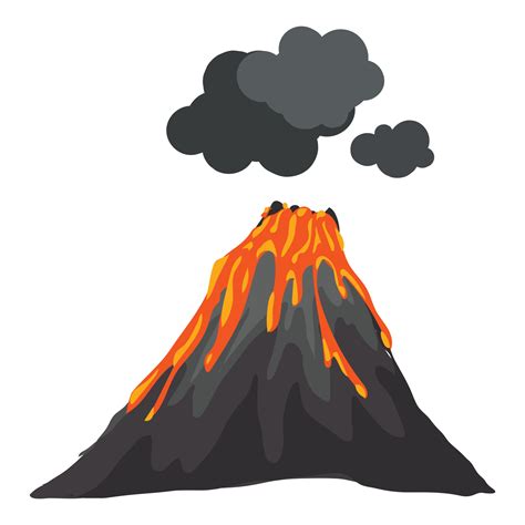 Icono De Volc N De Erupci N Humeante Estilo De Dibujos Animados