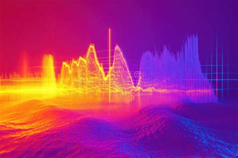 Colorful Sound Wave Visualization Representing Audio Frequencies And Amplitudes Stock