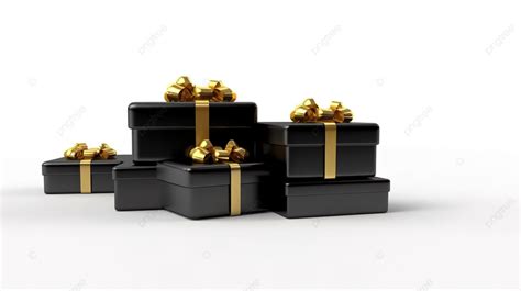 金色絲帶裝飾黑色禮品盒 白色背景上帶有聖誕老人帽子 以 3d 數字渲染 聖誕禮盒 礼品盒丝带 禮物盒背景圖片和桌布免費下載