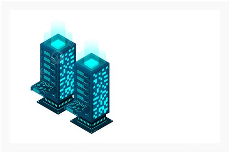 Datacenter Isometric Vector Illustration Supercomputer Service Rack