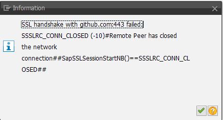 SSL Handshake With Github Failed SSSLRC CONN CLOSED Issue AbapGit AbapGit