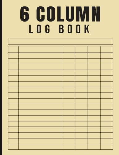 6 Column Log Book Six Column Notebook With 120 Blank Sheets For Income