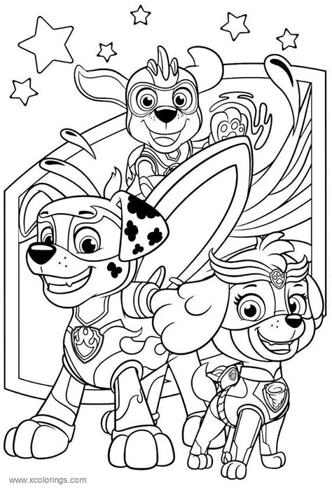 Paw Patrol Mighty Pups Skye Coloring Pages Mighty Coloring Pups Skye