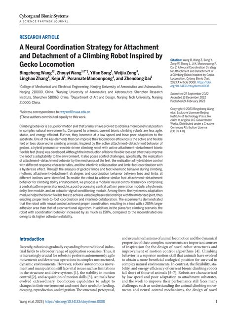Pdf A Neural Coordination Strategy For Attachment And Detachment Of A Climbing Robot Inspired
