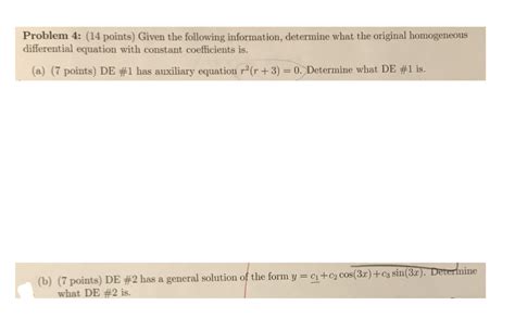 solved problem 4 14 points given the following