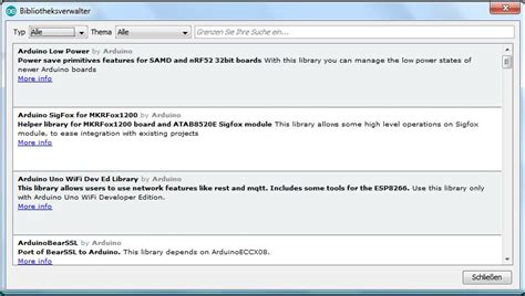 Standard Libraries Arduino