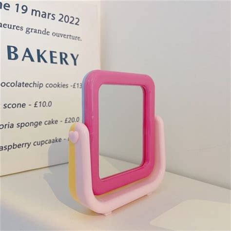 พร้อม ส่ง 🌈 กระจกแต่งหน้า สีพาสเทล มีสอง ด้าน หมุนได้ กระจกตั้งโต๊ะ แบบพกพา Shopee Thailand