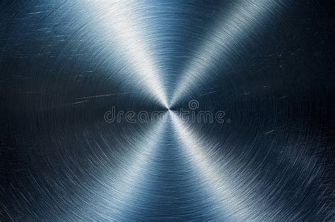 Brushed Metal Surface Reflecting Light Creating A Radial Pattern From The Center Stock Image