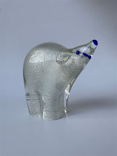 Vintage Vetri Murano Glass Polar Bear Figurine Paperweight Etsy