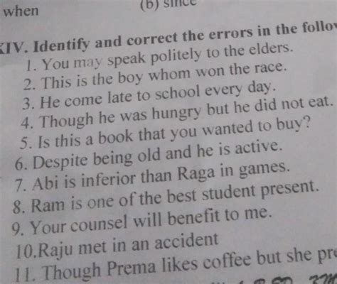Error Correction Questions 1 And 11 Brainly In