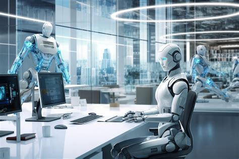 Premium Photo Aipowered Robot Assistant In A Modern Office Envir 00017 03