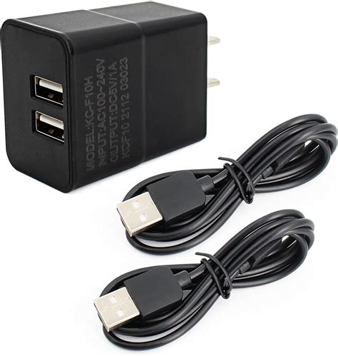 Amazon Com IFREQTECH 2 In 1 Power Adapter Dual USB Port DC 5V 1A With 2 USB Charging Cables