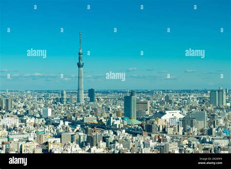 Ryogoku Kokugikan And Tokyo Sky Tree Area Aerial View Stock Photo Alamy