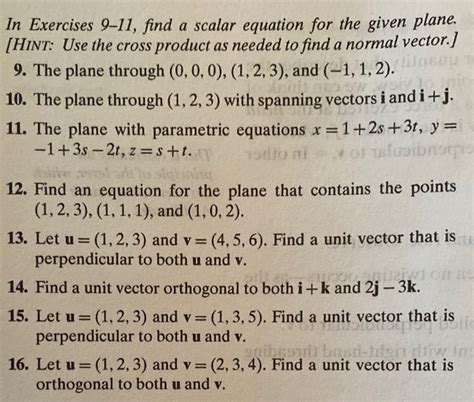 Solved In Exercises Find A Scalar Equation For The Chegg