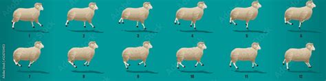 Vektor Ram Run Cycle Animation Frames Loop Animation Sequence Sprite Sheet Ve Službě Stock