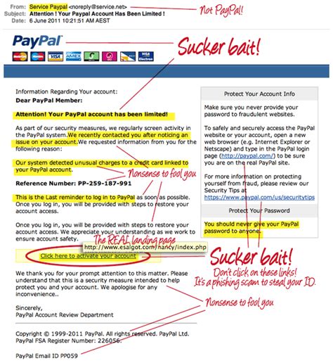 Paypal Phishing Examples