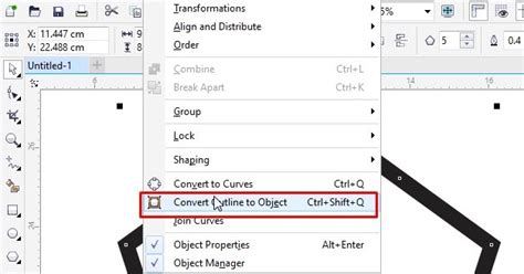 cara convert outline menjadi object pada coreldraw biologizone