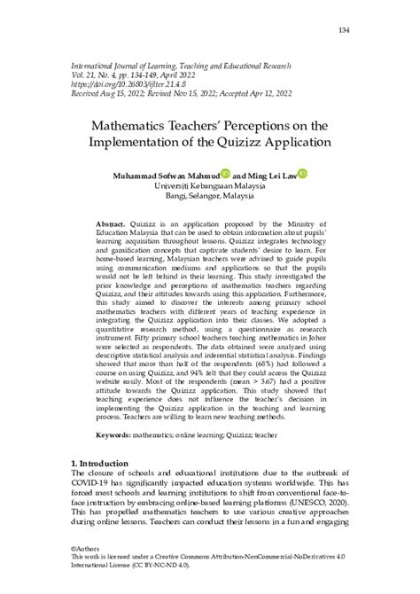Pdf Mathematics Teachers Perceptions On The Implementation Of The