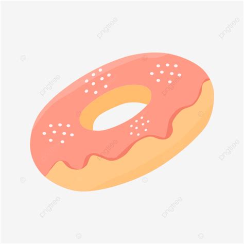 Cartoon Pink Donut Vector Illustration Donut Pink Donut Cartoon