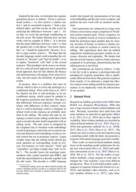 response generation by context aware prototype editing