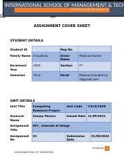 Computing Research Project Proposal Docx NTERNATIONAL SCHOOL OF