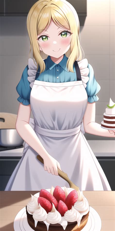 ゆきかぜ On Twitter 【ai生成】鞠莉ちゃんとケーキ作り Novelai Novelaidiffusion ラブライブ