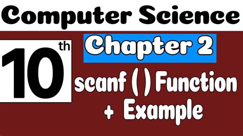 10th Class Computer Chapter 2 Scan F Functions Examples Class 10