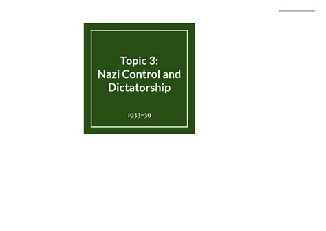 Summary A Comprehensive Guide To Nazi Germany 1933 39 For GCSE History