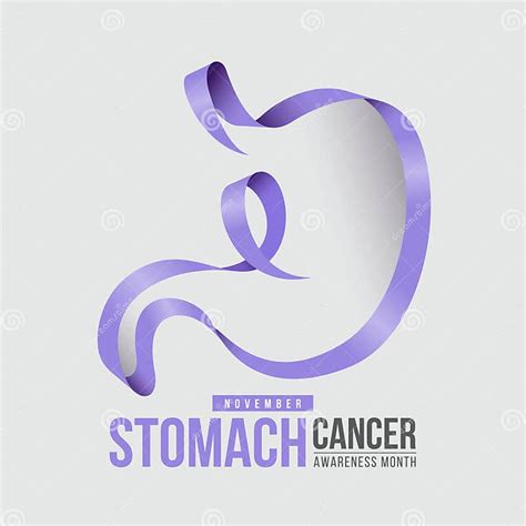 Stomach Cancer Awareness Month Stomach Symbol With Periwinkle Ribbon