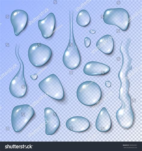 물은 사실적으로 격리된 벡터를 떨어뜨린다투명한 물이 스톡 벡터로열티 프리 394563391 Shutterstock