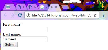 Form Text In Html T Tutorials Com