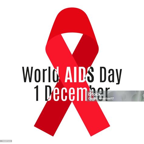 비문이 있는 빨간색 리본 벡터 에이즈 와 Hiv 의료 기호 12월에 대한 스톡 벡터 아트 및 기타 이미지 12월 개념