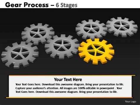 PowerPoint Slide Download Gears Process Ppt Theme