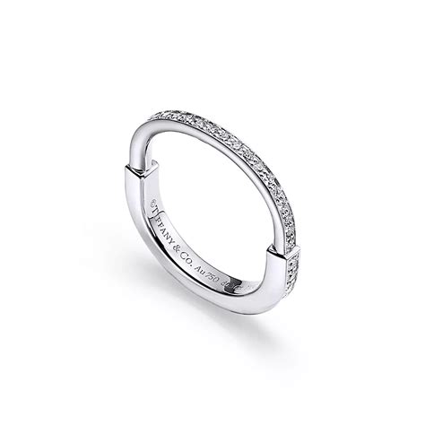 티파니 락링 화이트 골드 파베 다이아몬드 세팅 Tiffany And Co 티파니앤코