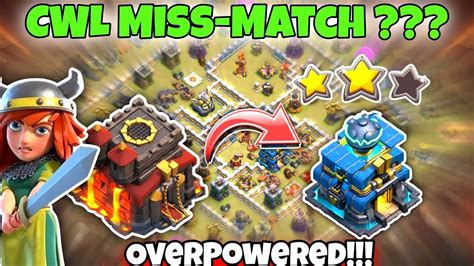 Best Th10 Vs Th12 2 Star Attack Strategy Cwl Miss Match Youtube