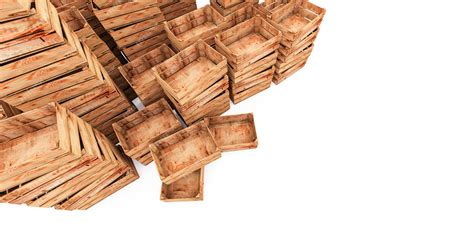 premium photo 3d render of wooden crates stack isolated on white