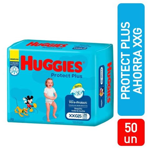 Pañal Huggies Protect Plus Ahorra Pack Xxg 50 Un Alberdisa