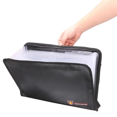 12 Page Portable Fireproof Waterproof File Folder Grandado