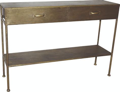 Bol PTMD Sidetable Simple Metal Gold Open 2 Drawers