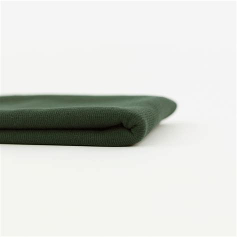 See You At Six Ribbing Woods Green Maaidesign Fabrics
