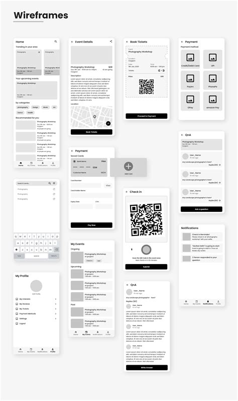 Event App Wireframe Design Behance