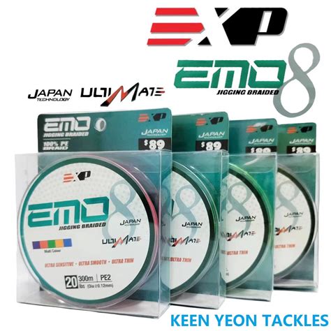 Exp Emo X8 Jigging Braided Line 300m 100 Pe Braid Shopee Malaysia