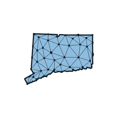 Premium Vector Connecticut State Map Polygonal Illustration Made Of Lines And Dots Isolated On