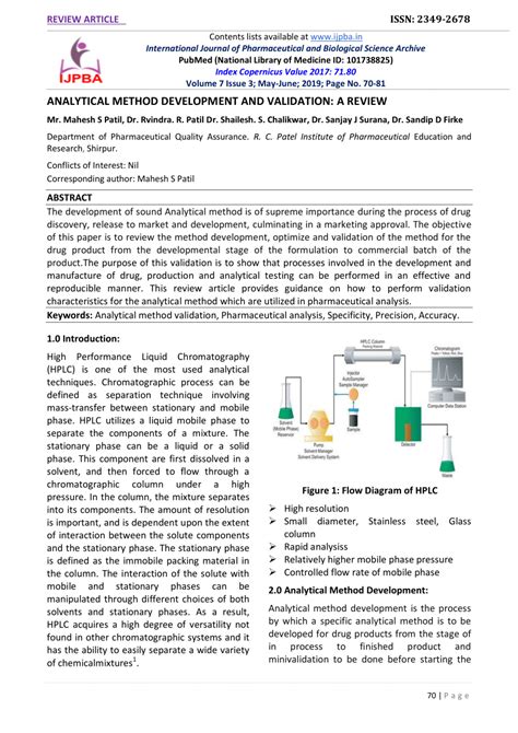 Pdf Analytical Method Development And Validation A Review