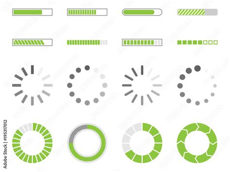 Loading Signs Load Indicator Icons Preload Symbol Set Stock Vector Adobe Stock