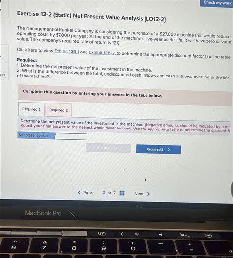 solved exercise 12 2 static ﻿net present value analysis
